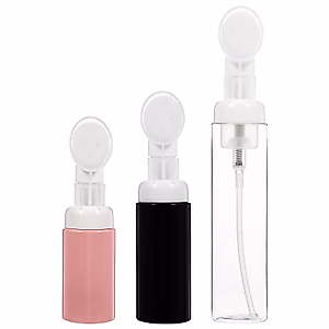 Foaming Dispenser 3Pcs Foaming Soap Dispenser Empty Facial Foam Bottle Hand Soap Containers with Foam Massage Clean Brush Head for Home Bathroom 100ml 30ml