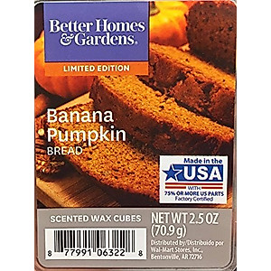 Better Homes and Gardens Banana Pumpkin Bread Scented Wax Cubes, NET WT 2.5 OZ