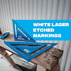 OX Tools Pro Rafter Square 7 Inch, Trim Square, Framing Square, Aluminum, OX-P506518