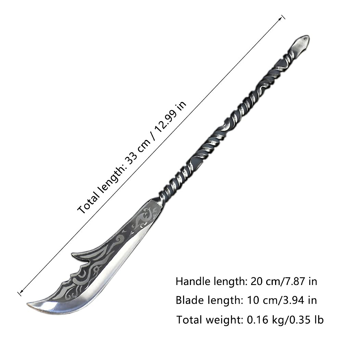 lkjad Knife Tea Set Cutting Small and Portable Sharp Collectibles Metal Stainless Steel Guan Gong Knife