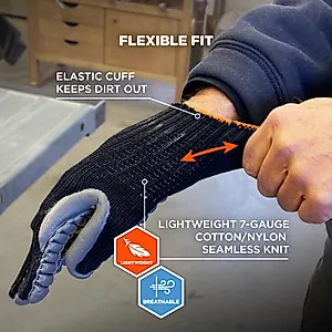 Ergodyne ProFlex 9000 Certified Lightweight Anti-Vibration Work Glove, X-Large,Black