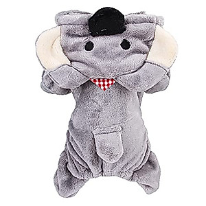 Pet Halloween Costume Autumn and Winter Models Cartoon Coral Fleece Pet Costume Puppy Warm Outfits Hoodie Animal Autumn Winter Clothes Christmas Elk Pet Costume Four-Legged Koala Halloween