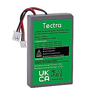 Tectra 2-Pack LIP1522 Battery for Sony Playstation 4 PS4 Slim Pro Dualshock 4 CUH-ZCT1E CUH-ZCT1H CUH-ZCT1U CUH-ZCT2 CUH-ZCT2U Wireless Controller (Big and Small Plug)