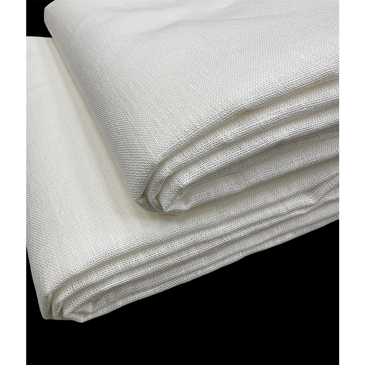 European 100% Linen White Fabric by The Yard