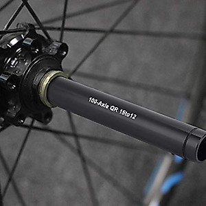 Dilwe Bike Skewer Adapter, 15mm to 12mm Aluminium Alloy Thru Axle Skewer Adapter Quick Release Adapter for Road Bike, Mountain Bike(Black)