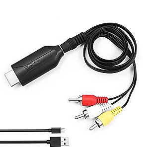 HDMI to RCA Converter HDMI to AV Video Audio Adapter Up to 4K30hz Supports PAL/NTSC for TV Box, Roku Streaming Stick, Fire Stick, DVD, Blu-ray Player HDMI to RCA Adapter