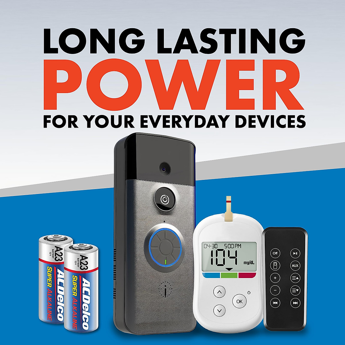 ACDelco 12-Count A23 Batteries, 12V Maximum Power Super Alkaline Battery, 5-Year Shelf Life