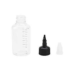 Risbay Transparent Plastic Squeeze Bottles,10Pcs 60ml Transparent and Black Plastic Squeeze Dispensing Bottles for Ink,Oil,Gel,Glue