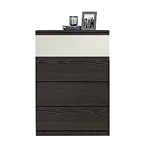 Sauder Hudson Court Dresser, L: 31.5" x W: 15.51" x H: 46.26", Charcoal Ash Finish