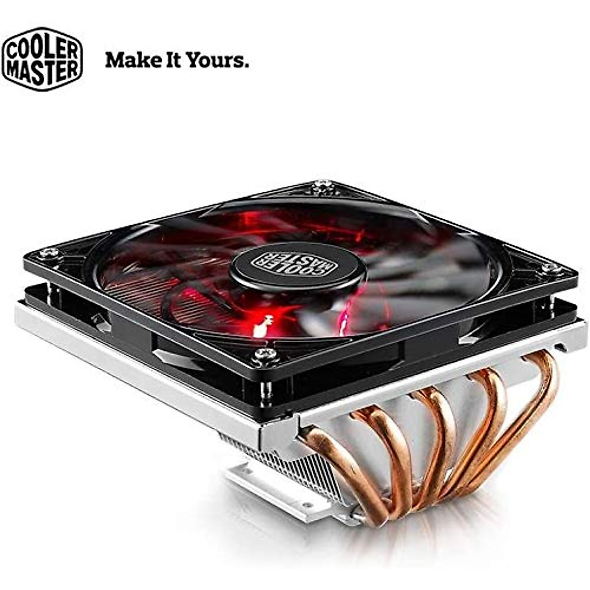 Cooler Master GeminII M5 LED - 2U Low Profile CPU Cooler with 5 Direct Contact Heatpipes & XtraFlo 120 Slim Fire Red LED PWM Cooling Fan for Intel AMD RR-T520-16PK (GeminII M5)