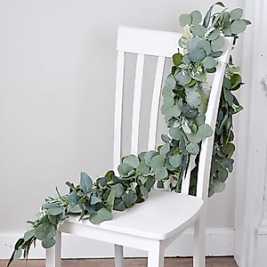 DearHouse Artificial Eucalyptus Garland Faux Silk Eucalyptus Leaves Vines Handmade Garland Greenery Wedding Backdrop Arch Wall Decor