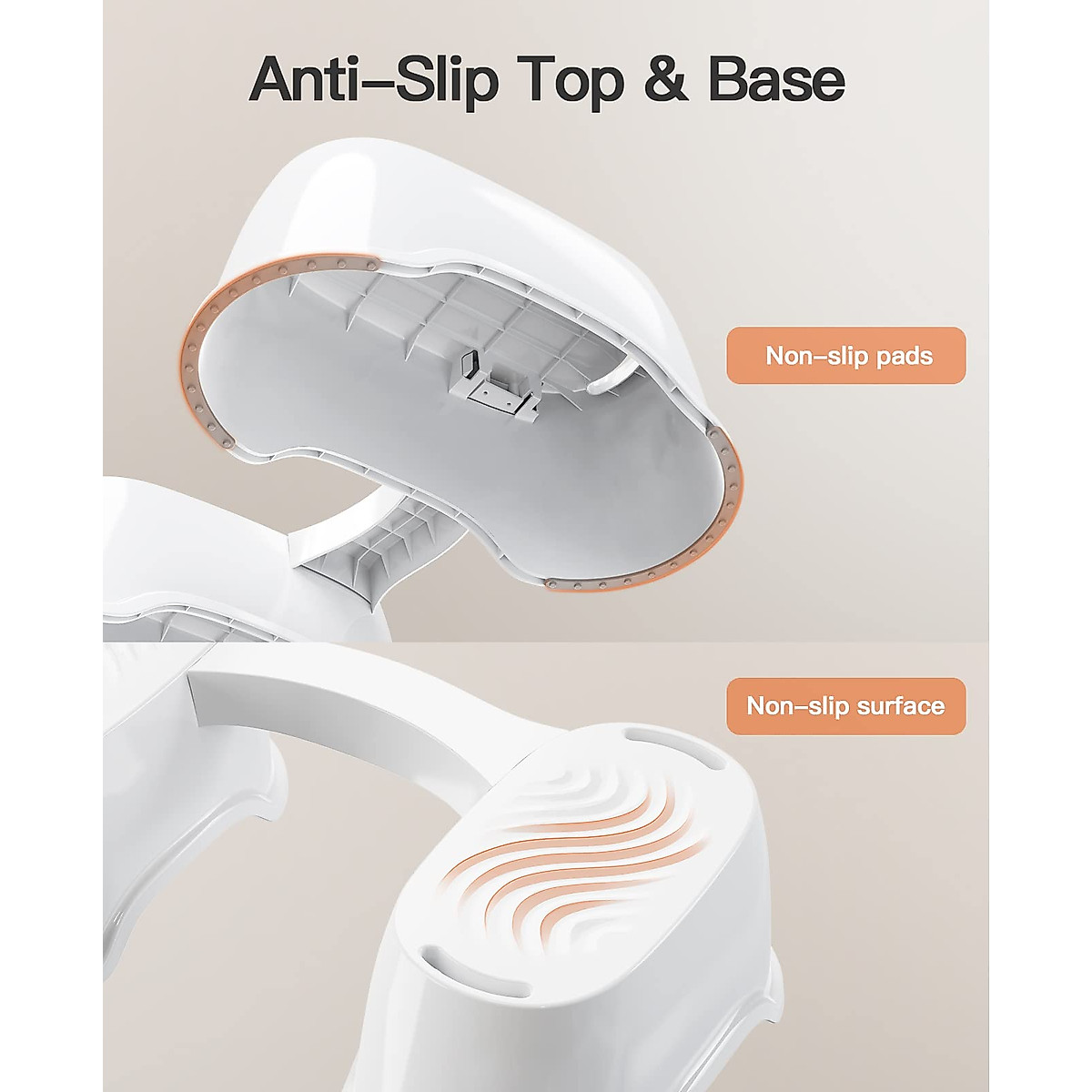 Pipishell Toilet Stool, 7” Bathroom Stool for Toilet, Detachable Toilet Potty Step Stool for Adults and Kids, Ergonomic Toilet Footstool with Non-Slip Pad, PITS01