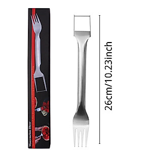 Generic 2PCS Watermelon Fruit Slicer Cutter Tool, Dual Head Stainless Steel Fruit Forks Slicer Knife for Family Parties Camping, 1