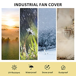 KINPEE Industrial Fan Cover, Waterproof & Dustproof Cover for 30" High Velocity Movement Heavy Duty Drum Fan, Heavy Duty Outdoor Floor Fan Cover, 600D Oxford Fabric, Fits up to 36x11x36 inches(Black)