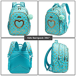 MOHCO Kids Backpack 17inch with Lunch Bag and Pencil Case Lightweight School Backpack for Teens, Girls, Boys, Elementary and Middle school