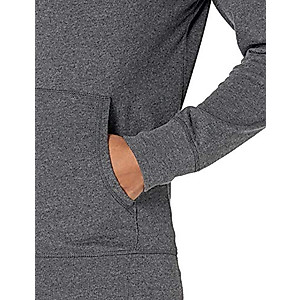 Amazon Essentials Men's Lightweight Jersey Pullover Hoodie, Charcoal Heather, Large