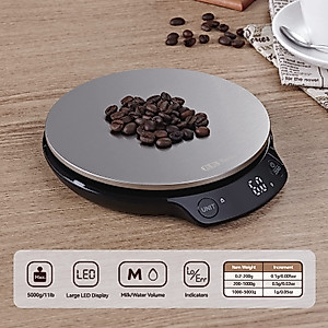 TADA Digital Food Kitchen Scale 11lb/5kg with 0.01oz/0.1g Precision for Cooking, Baking, Nutrition and Diet Weight Ounces and Grams, Stainless Steel