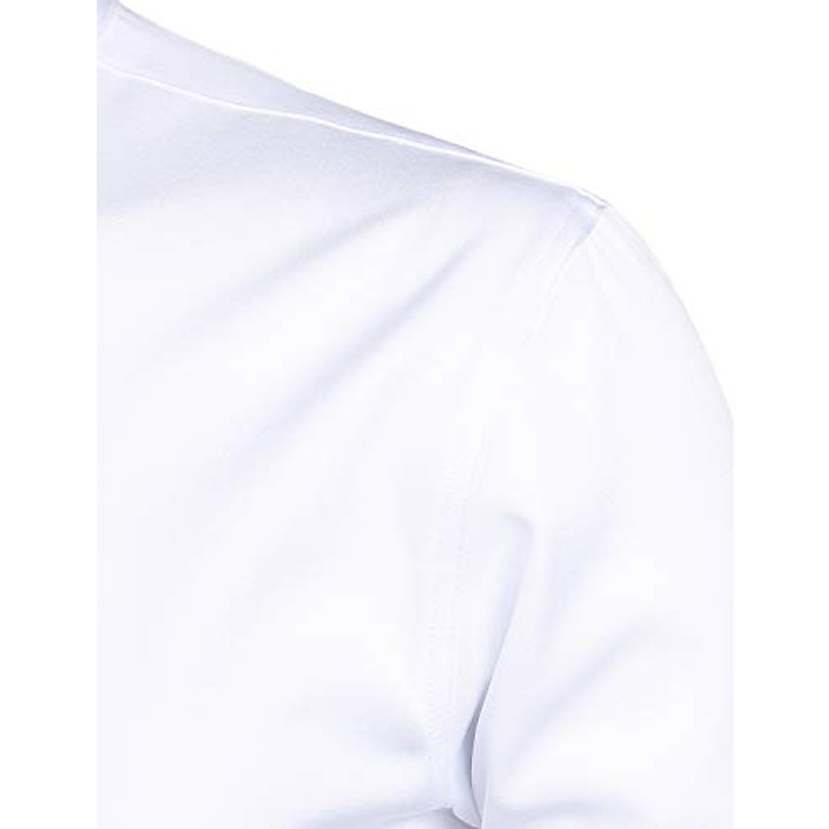 ZEROYAA Mens Hipster Solid Slim Fit Long Sleeve Mandarin Collar Dress Shirts ZLCL08 White Black Medium