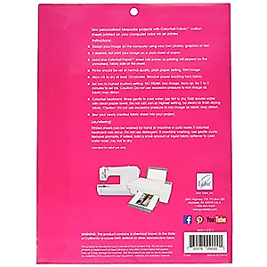 June Tailor Sew-in Colorfast Fabric Sheets for Inkjet Printers,White