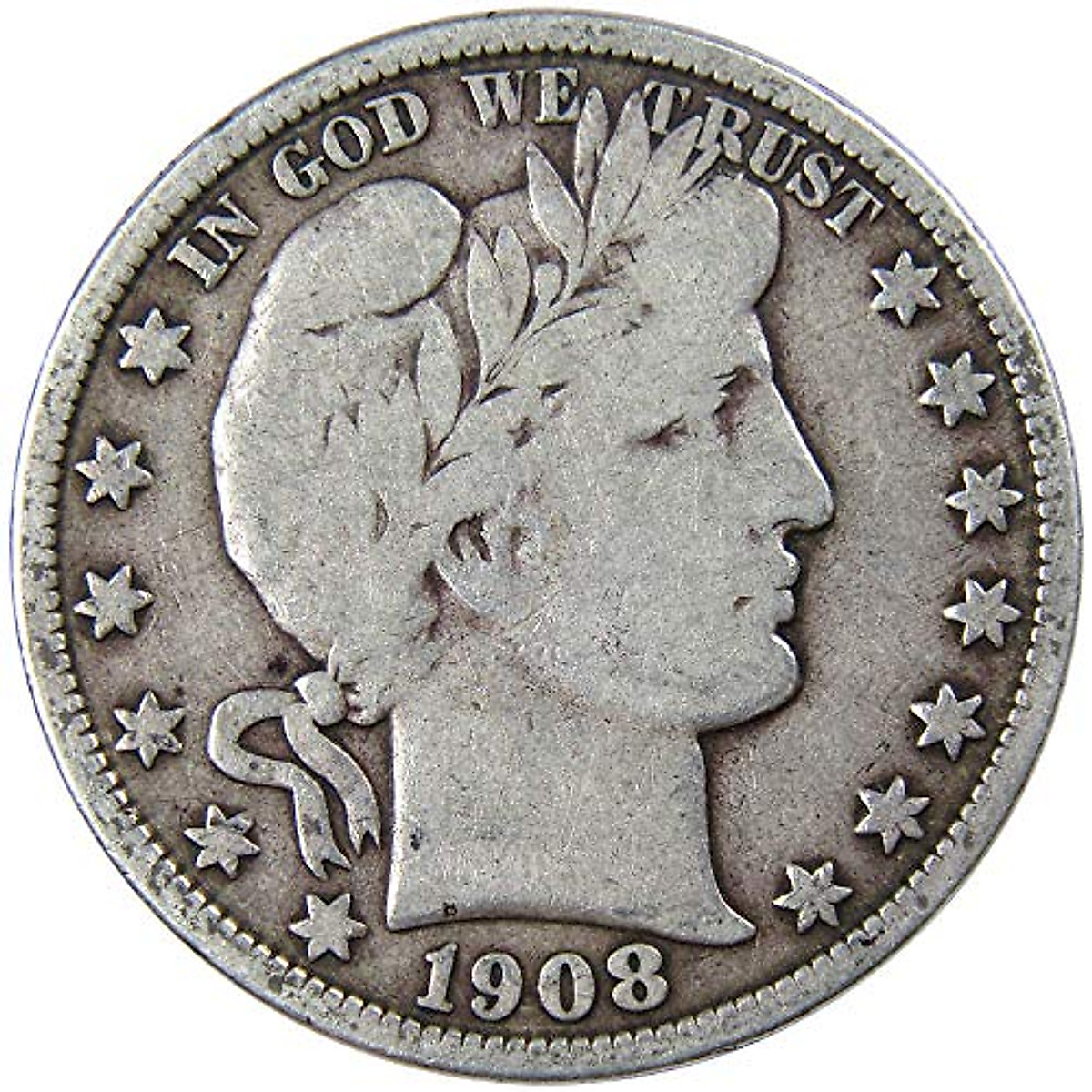 1908 O Barber Half Dollar VG Very Good 90% Silver 50c US Type Coin Collectible