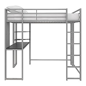 DHP Adobe Loft Bed, Silver, Full