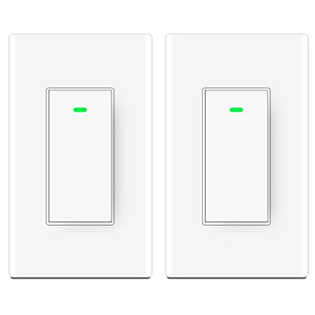 Smart Light Switch,Compatible with Alexa,Google Home, 2.4Ghz WiFi Smart Switch, Wireless Remote Control, Neutral Wire Required,Physical Button (2 Pack)