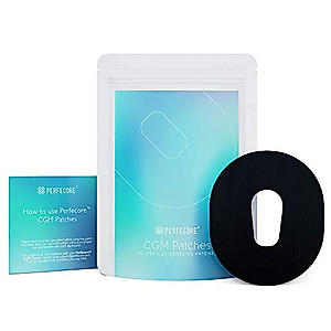Adhesive Bandage Patches Compatible with Dexcom G6 (30-Pack Set) – Waterproof, Sweatproof Continuous Glucose Monitor Sensor Cover Tape for Sensitive Skin – Diabetes and Diabetic Supplies – Black