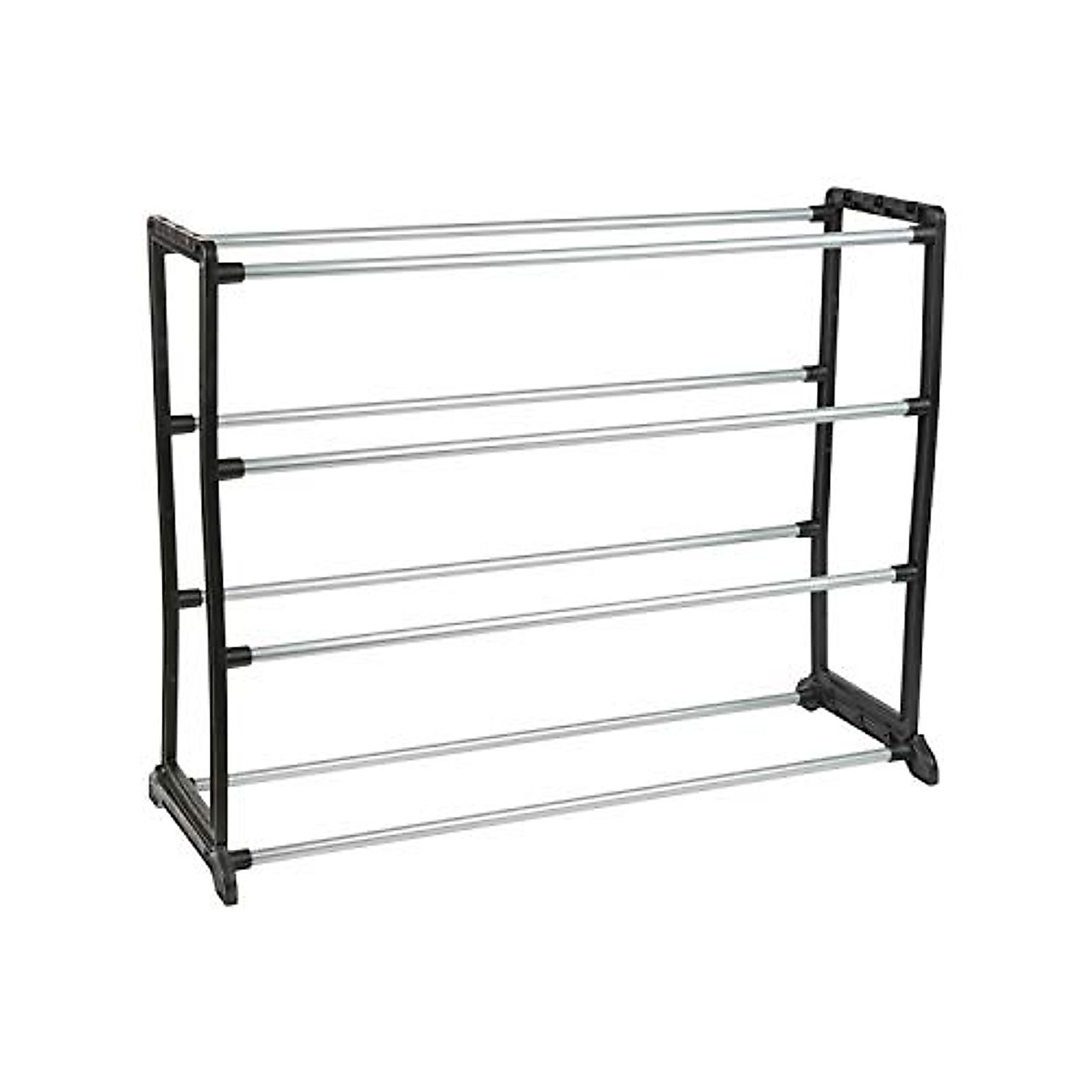 Simplify Stackable Shoe Rack | Holds 12 Pairs of Shoes | Maximize Closet & Bedroom Space | Good for Sneakers | Boots | Loafers | Heels | Slippers | Black