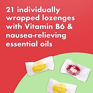 Preggie Pop Drops Plus | 21 Drops | Vitamin B6 for Morning Sickness & Nausea Relief during pregnancy | Safe for pregnant Mom & Baby | Gluten Free | Two Flavors: Lemon & Raspberry