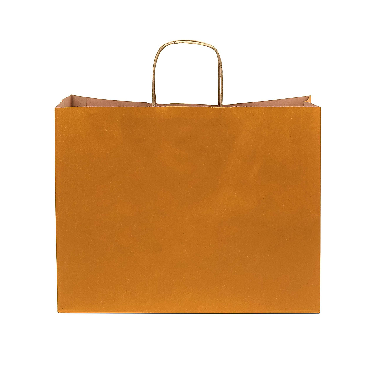 Orange Gift Bags - 16x6x12 Inch 50 Pack Kraft Paper Shopping Bags with Handles, Large Craft Totes in Bulk for Boutiques, Small Business, Retail Stores, Birthday Parties, Jewelry, Merchandise