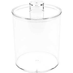 Pioneer Plastics 277C Clear Round Plastic Container with Lid, 4.0625" W x 4.75" H, Pack of 4