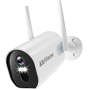 AlkiVision Security Cameras Wireless Outdoor - 2K HD Color Night Vision AI Motion Detection WiFi Wireless Cameras for Home Security, Spotlight Siren Alarm with 2-Way Audio, 7-Day Cloud/SD Storage
