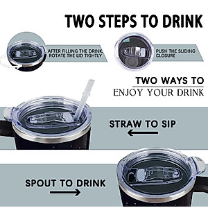 ZNYYZYBA 40oz Mushroom Tumbler with Handle Mushroom Gifts for Women Insulated Leak Proof Travel Coffee Mug, Reusable Stainless Steel Tumblers