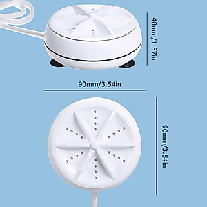 Mini Washing Machine Ultrasonic Turbine Washing Machine Portable Turbo Washer for Travel Business Trip or College Rooms