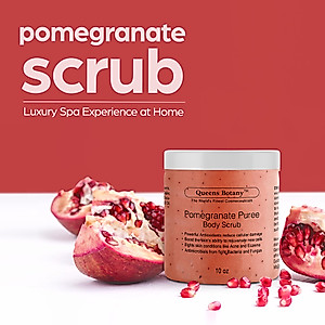Body Scrub – Moisturizing and Softening with Nourishing Body Oils -Exfoliating Salt Scrub For Body - Win Against Aging, Acne, Eczema, Psoriasis & Dead Skin Scars- 10 oz (Pomegranate)