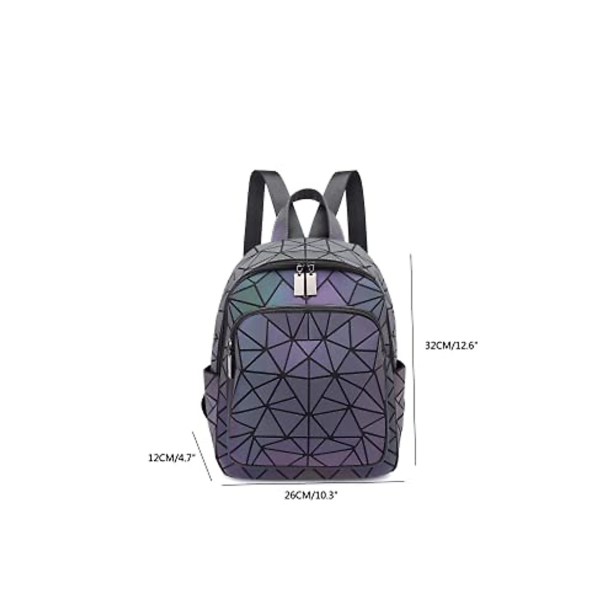 Women Geometric Luminous Backpack Handbag Fashion Shoulder Bag Lingge Flash Travel Rucksack 1304
