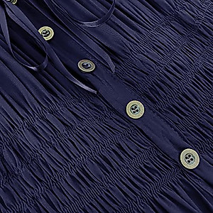 OSTOO Women's 2023 Summer Sleeveless Boho Floral Print Tiered Casual Flowy Long Maxi Dress (Navy, XXL)