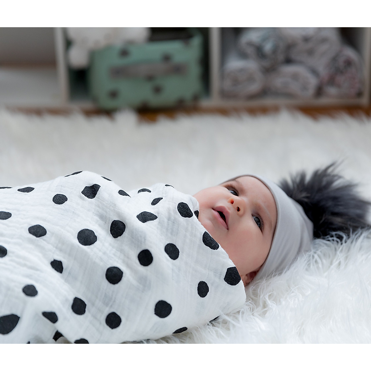 Ely's & Co. Cotton Muslin Swaddle Blanket 3 Pack 47" x 47" - Dusty Blue Nautical Print