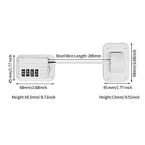 Fridge Lock, Refrigerator Combination Lock, Child Proof Baby Safety Locks, Multi Purpose Cabinet Lock Password Lock File Cabinet Lock, No Keys Needed(White)