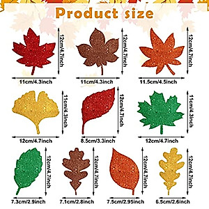 120 Pcs Glitter Paper Leaf Cutouts Fall Bulletin Board Cut Outs Fall Paper Leaf Cutouts Fall Cardboard Cutouts for Autumn Bulletin Board Classroom Thanksgiving Decor (Leaf)