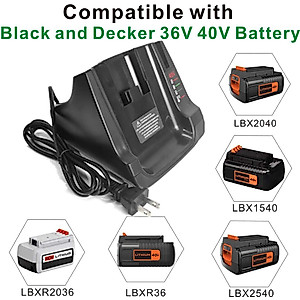 ANOITD 40V MAX Battery Fast Charger LCS40 LCS36 Replacement for Black and Decker 36V 40V Max Lithium Ion Tool Battery LBXR36 LST540 LBX2040 LCS1240 LBX1540 Compatible with Black Decker 40 Volt Charger