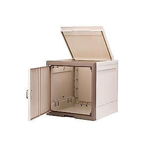 longvoyage Plastic Storage Bins with Lids, Cube Storage Organizer, Freestanding Storage Cabinet Bookshelf with Doors, Toy Organizer, Closet Organizers and Storage, Multipurpose Storage Containers