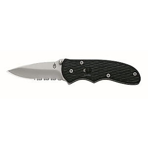 Gerber Gear Mini-Fast Draw Pocket Knife - 2.1" Serrated Blade Assisted Opening Folding Knife - EDC Gear and Equipment - Stainless Steel