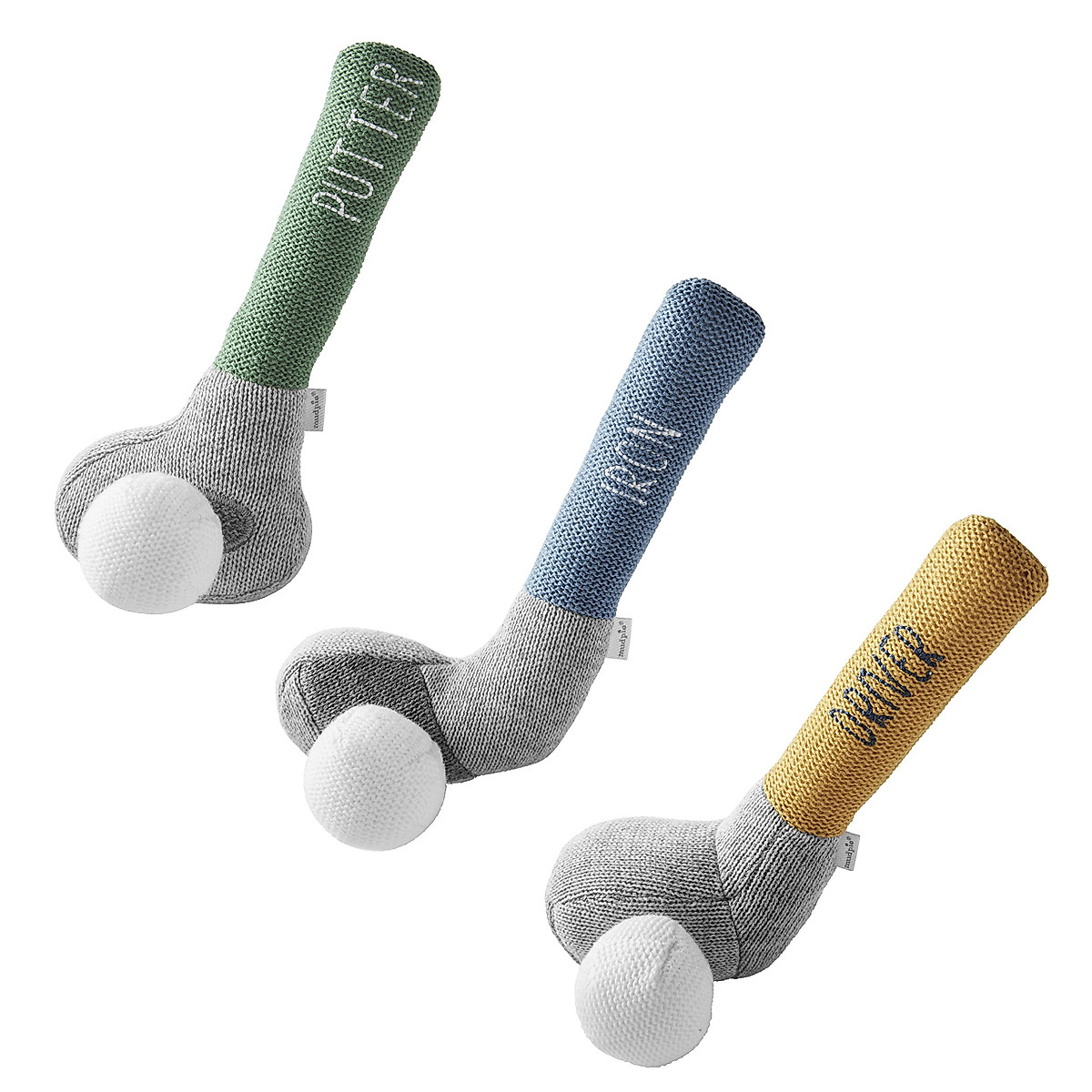 Mud Pie Children's Goft Knit Rattle, Green Putter Club