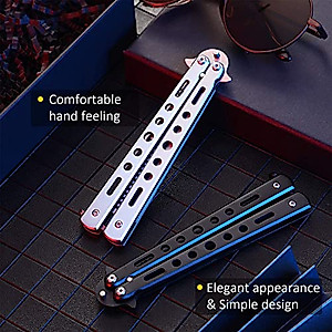 2 Pieces Butterfly Combs Stainless Steel Folding Training Practice Combs Hair Styling Tools for Sport Outdoor Use (Black, Silver)