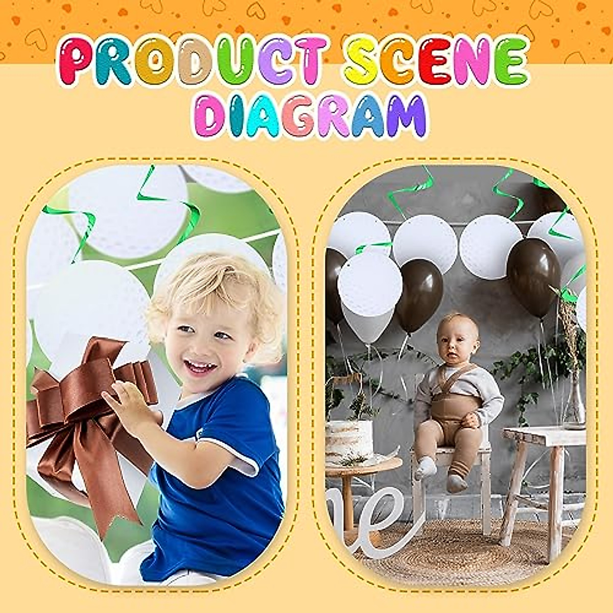 Qilery 30 Pcs Golf Party Decorations Swirls and 2 Pcs Golf Birthday Banner Sports Golf Theme Party Supplies Golf Themed Party Decorations Golf Cutouts Ceiling Hanging Spirals Decor Golf Paper Garlands