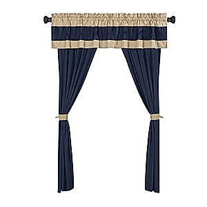 Chic Home Icaria 20 Piece Comforter Set Color Block Pinch Pleat Pintuck Design Bag Bedding, Queen, Navy