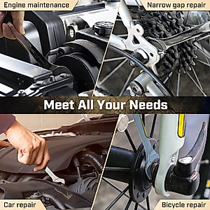 ironcube Super Thin Wrench Set,8-Piece, Metric, Including 8 to 27 mm, Open end Slim Wrench Set With Rolling Pouch, Perfect For Auto, Bike in Narrow Space Use