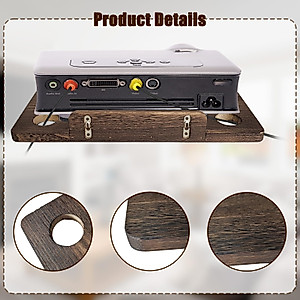 YEXEXINM 2 Pack Floating Shelves Wall Mount DVD Shelf，Projector Shelf Rack Router Shelf，Wooden Floating Entertainment Center Supports Perfect for Projector, Game Console, Floating Shelf for Under TV