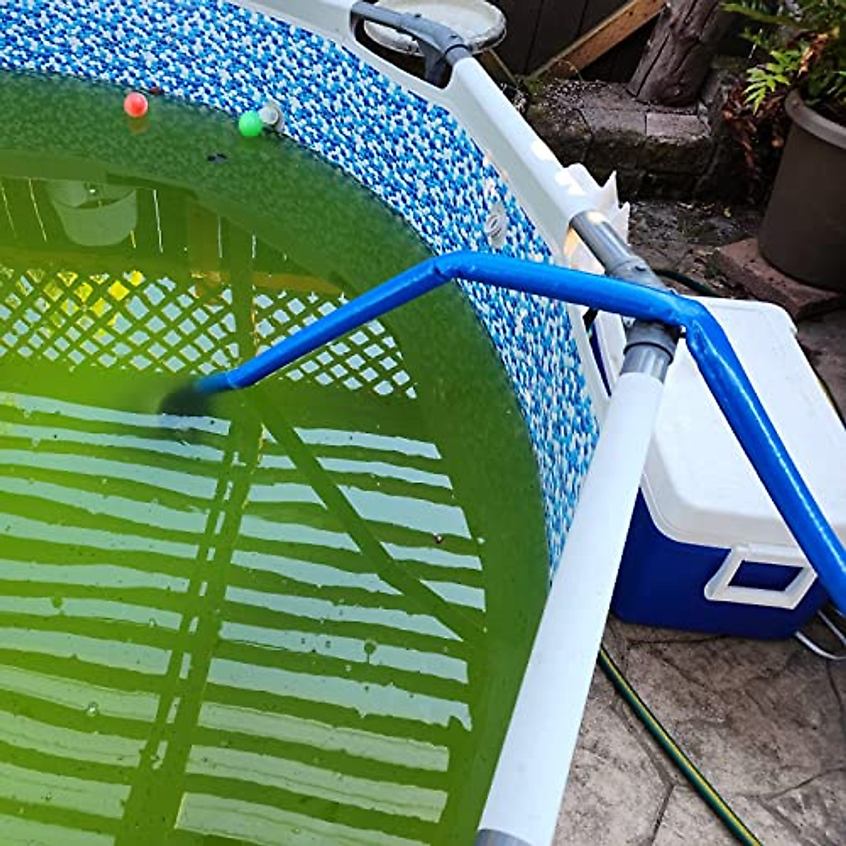 YOTOO Heavy Duty PVC Pool Backwash Hose 2 Inch by 50 Feet, Reinforced Discharge Hose with Connector and 4 Clamps for Swimming Pools, Pool Drain Hoses, Blue